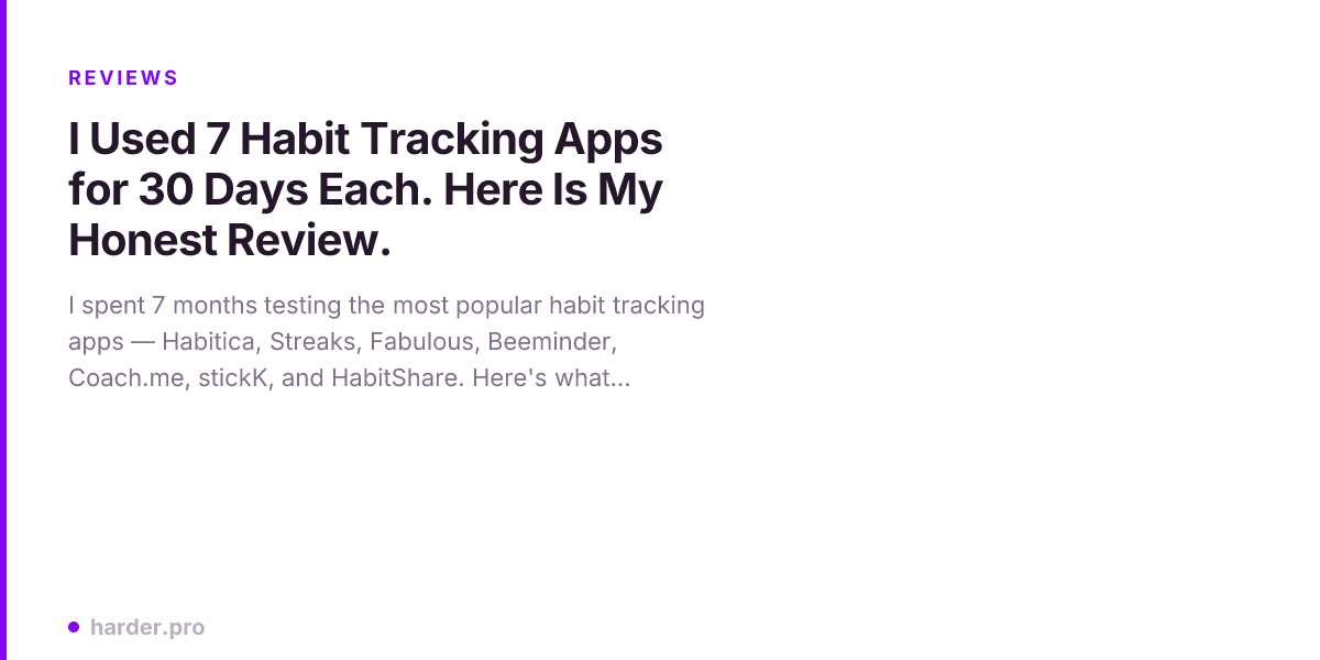 7 Best Habit Tracking Apps Reviewed Honestly (2026) | Harder Blog